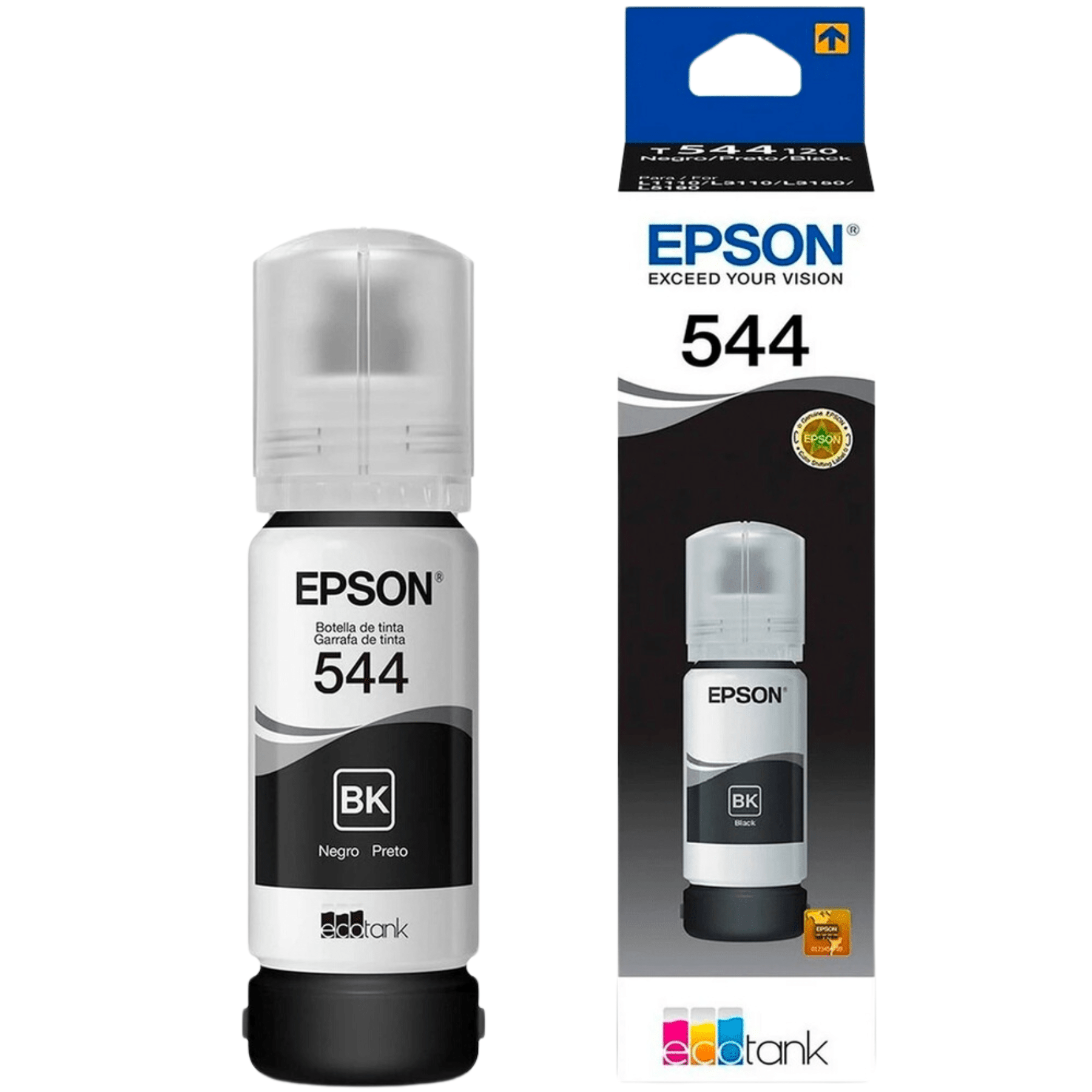 Tinta Epson T544120 Black L3150 / L5190/ L3260/ L3250/ L5290/ L1250 ...