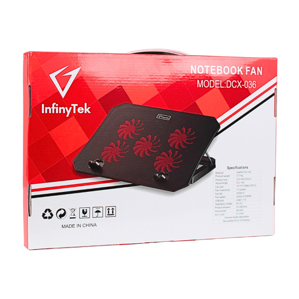 Ventilador Para Laptop Infinytek Dcx-036 Rgb Luces Led 5 Fan 4 Niveles ...