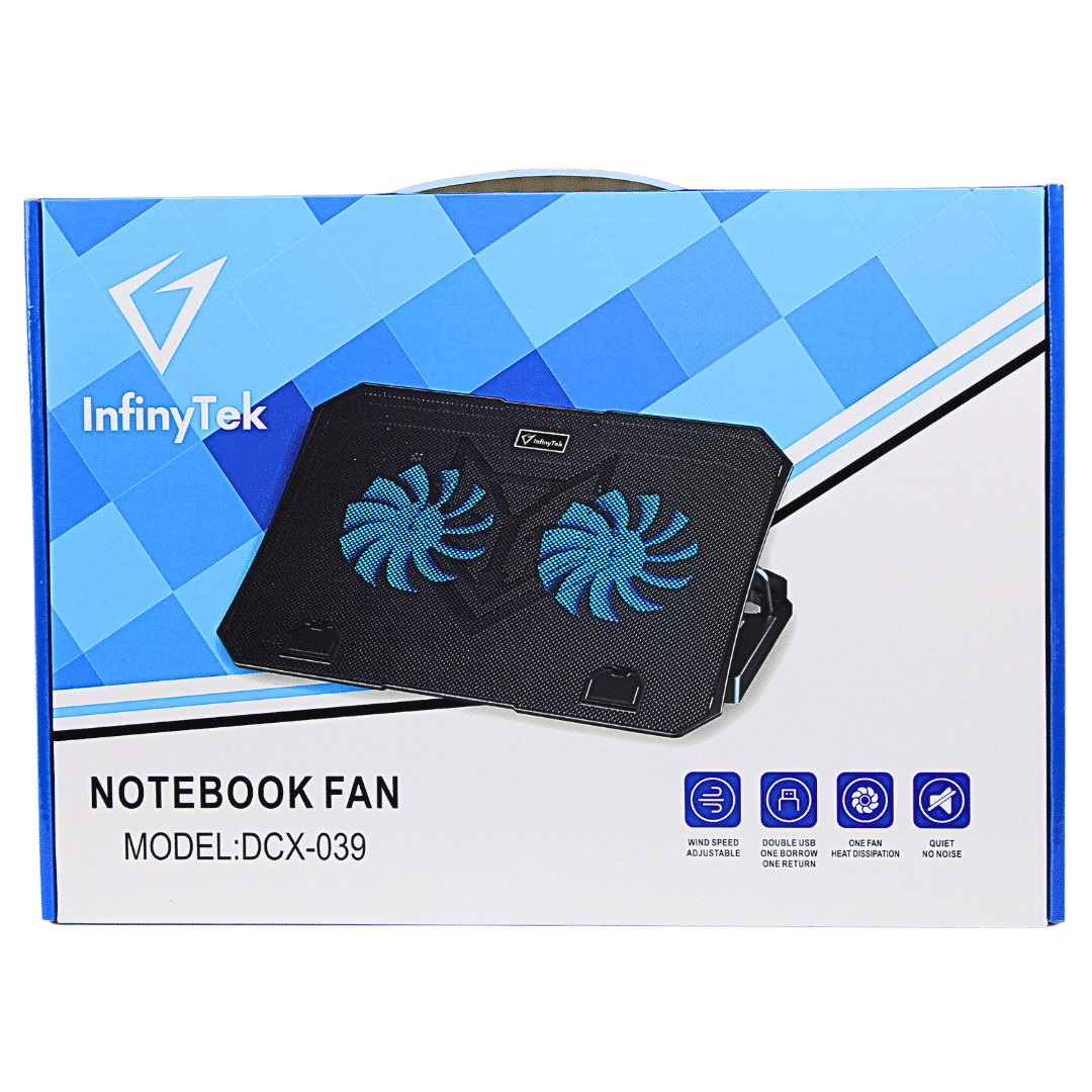 Ventilador Para Laptop Infinytek Dcx-039 Rgb Luces Led 2 Fan 4 Niveles