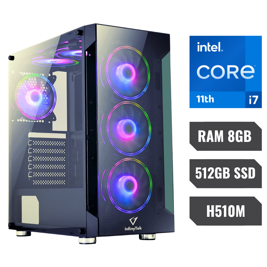 PC CPU GAMER INFINYTEK H-10 INTEL CORE I7 (11VA) 8GB 512SSD M.2 MSI ...