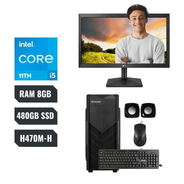 PC CPU INFINYTEK 5200 INTEL I5 11400 (11VA) 8GB 480SSD GIGABYTE H470M-H ...
