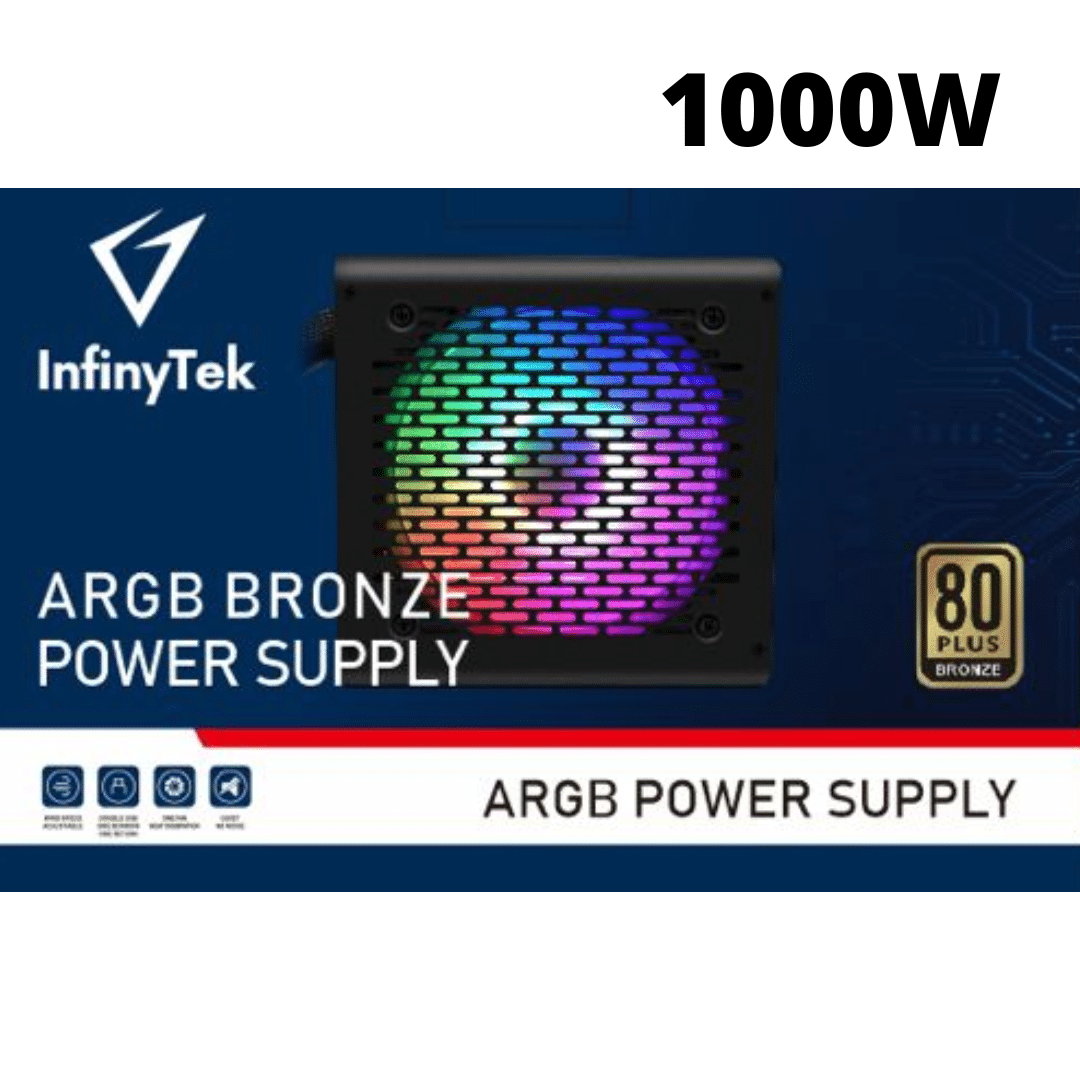 Fuente De Poder Certificada Infinytek 1000 Wts (1kw) 80 Plus Bronze M/b 20+4pin Ide+3sata Pci-e ...