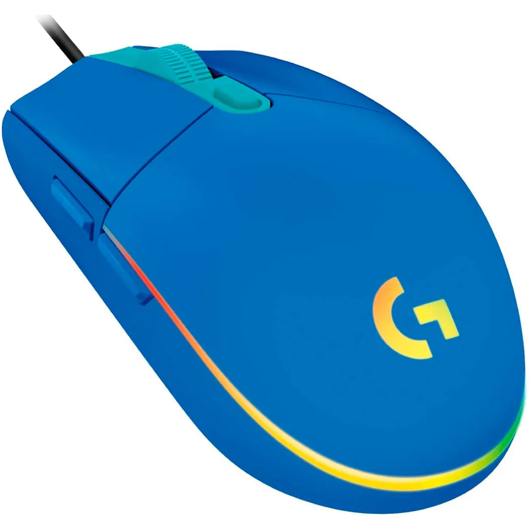 Mouse Logitech Gaming G203 Azul Alambrico Rgb Lightsync G-hub - Mouse ...