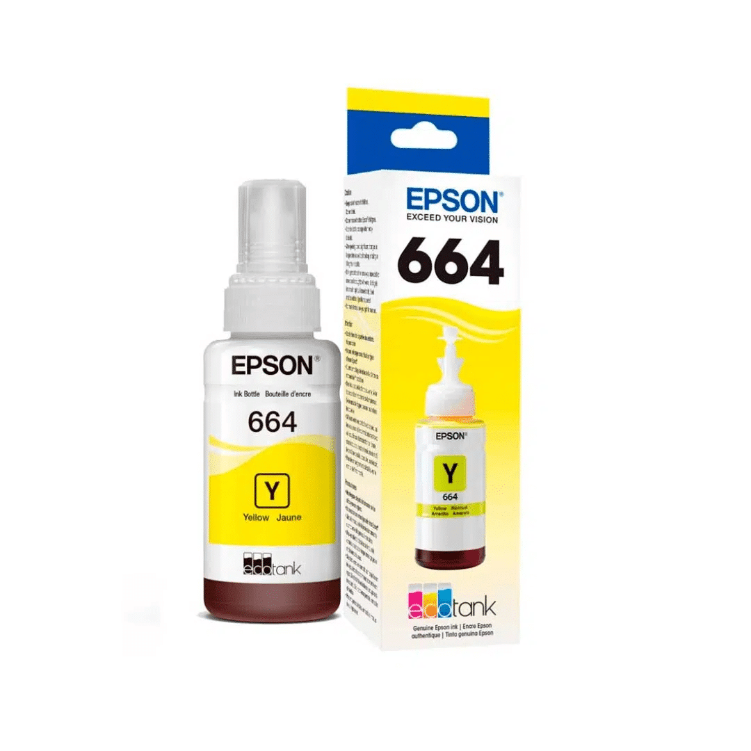 Epson T664 - Amarillo - Original - Recarga De Tinta - Para Epson L380 ...