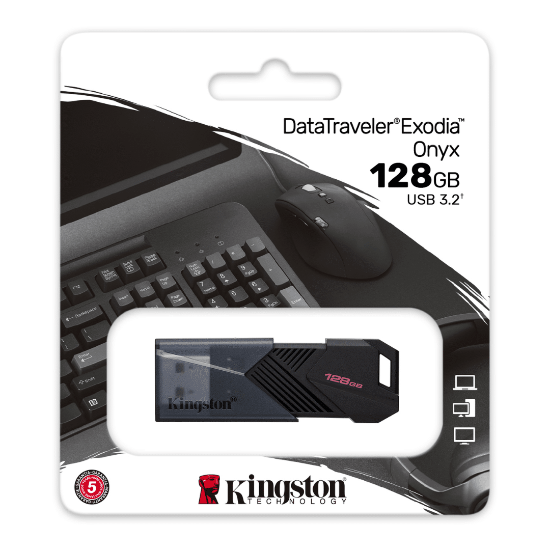 Kingston DataTraveler Onyx - Unidad Flash USB - 128 GB - USB 3.2 Gen 1 - Negro Mate - Memorias ...