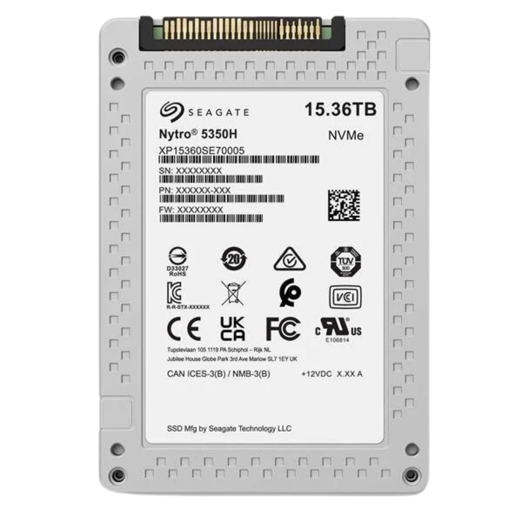 Seagate Nytro 5350h Xp15360se70005 - Ssd - Encrypted - 15.36 Tb - Internal - 2.5" - Pcie 4.0 X4 ...