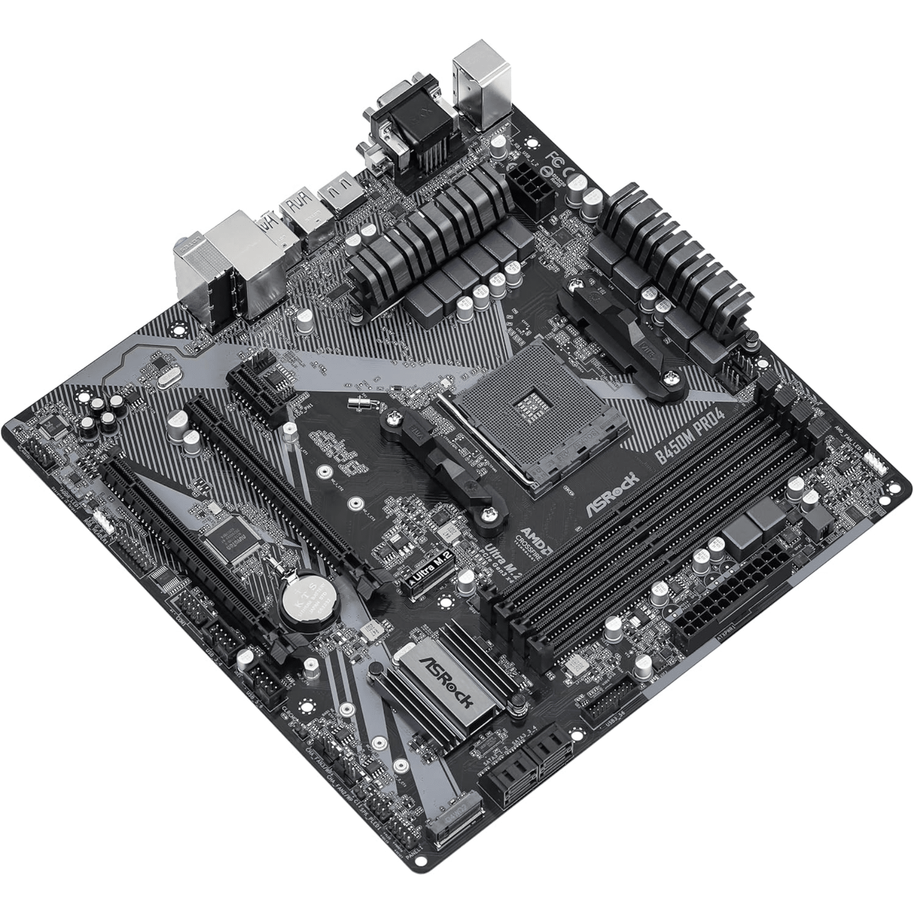 Asrock B450m Pro4 R2.0 Desktop Motherboard - Amd B450 Chipset - Socket ...