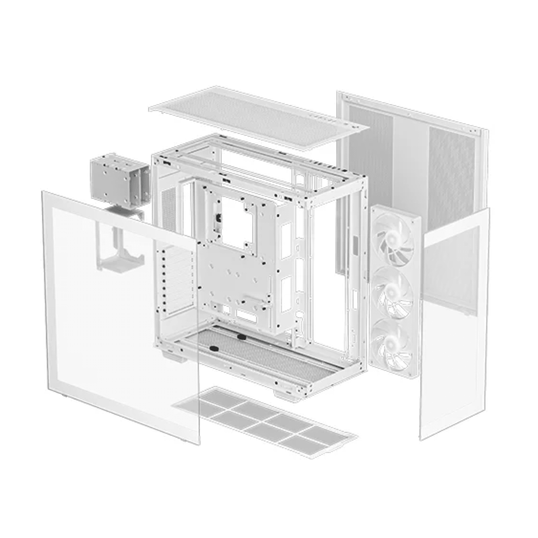 Deepcool Ch780 Wh R-ch780-whade41-a-1 Atx+ Panoramic Case, Dual Chamber ...