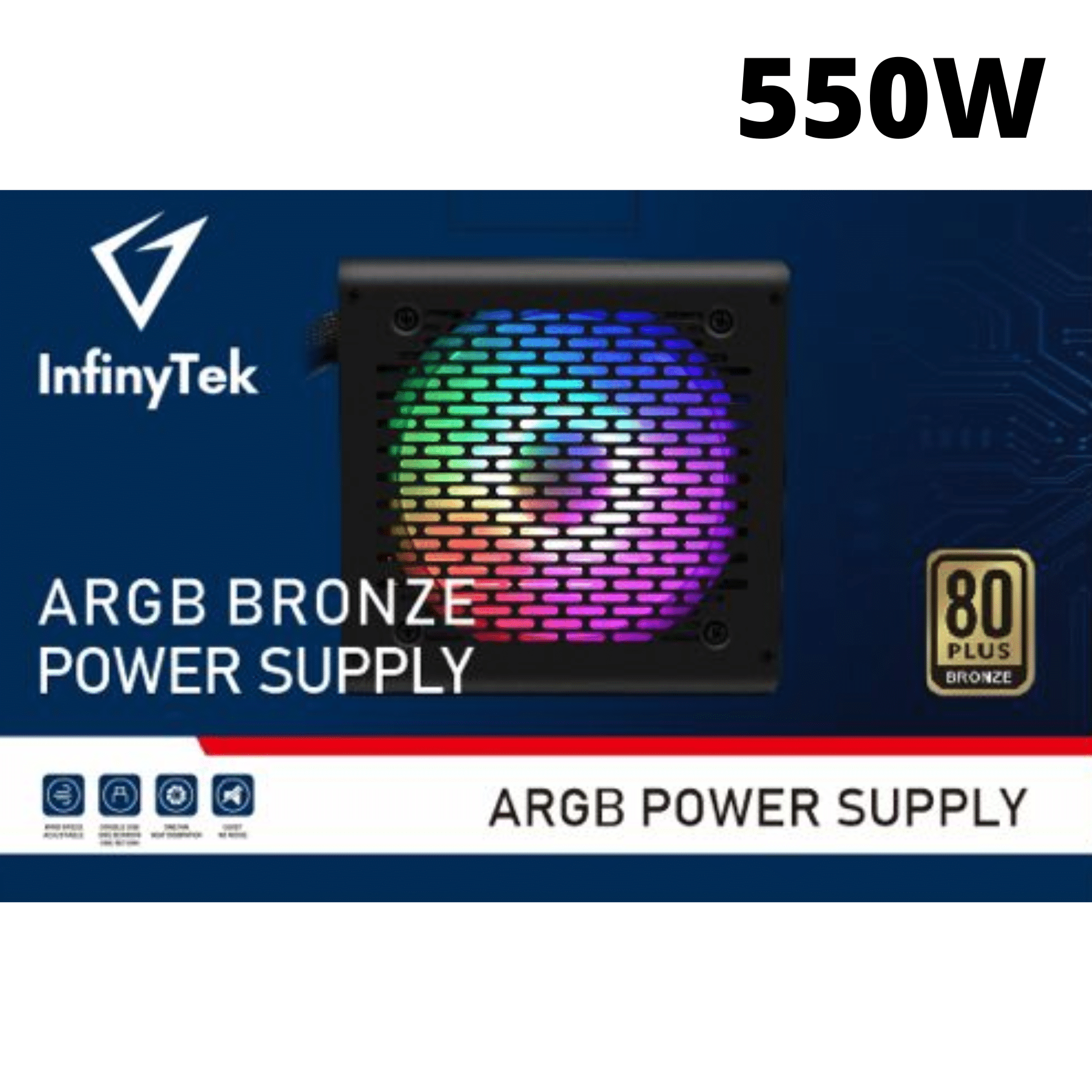 Fuente De Poder certificada Infinytek 550w 80 Plus Gamer 20 4pin 6x Fuente De Poder certificada Infinytek 550w 80 Plus Gamer 20 4pin 6x