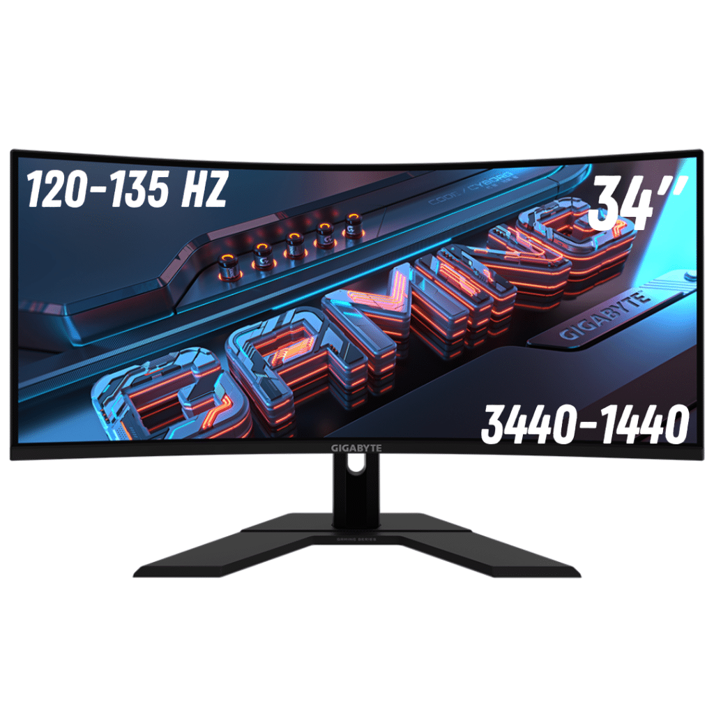 Gigabyte Gs34wqc - 34" Va Curved Gaming Monitor - Wqhd 3440x1440-120hz ...