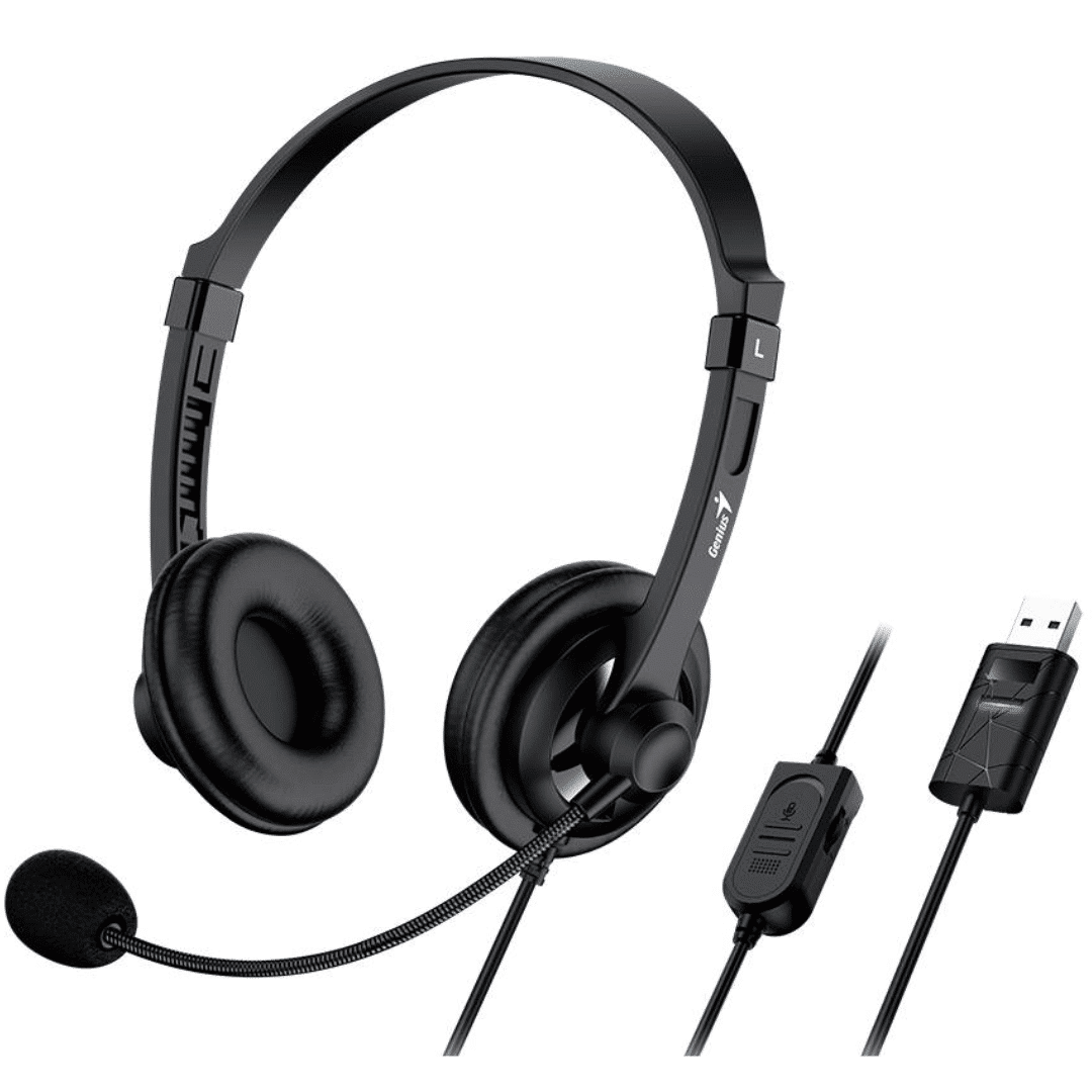 Headphone Genius Hs-230u Tipo C Con Microfono Black
