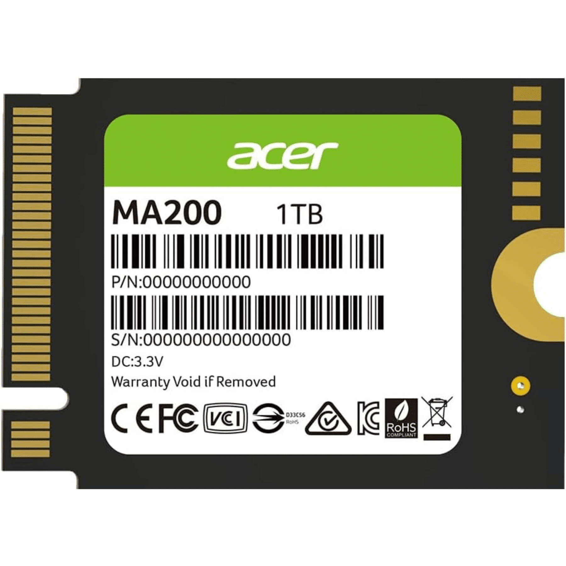 Ssd/acer Ma200 1tb M.2 2230 Pcie 4.0 5200/4700 Mbs 5y - 887184020266 ...