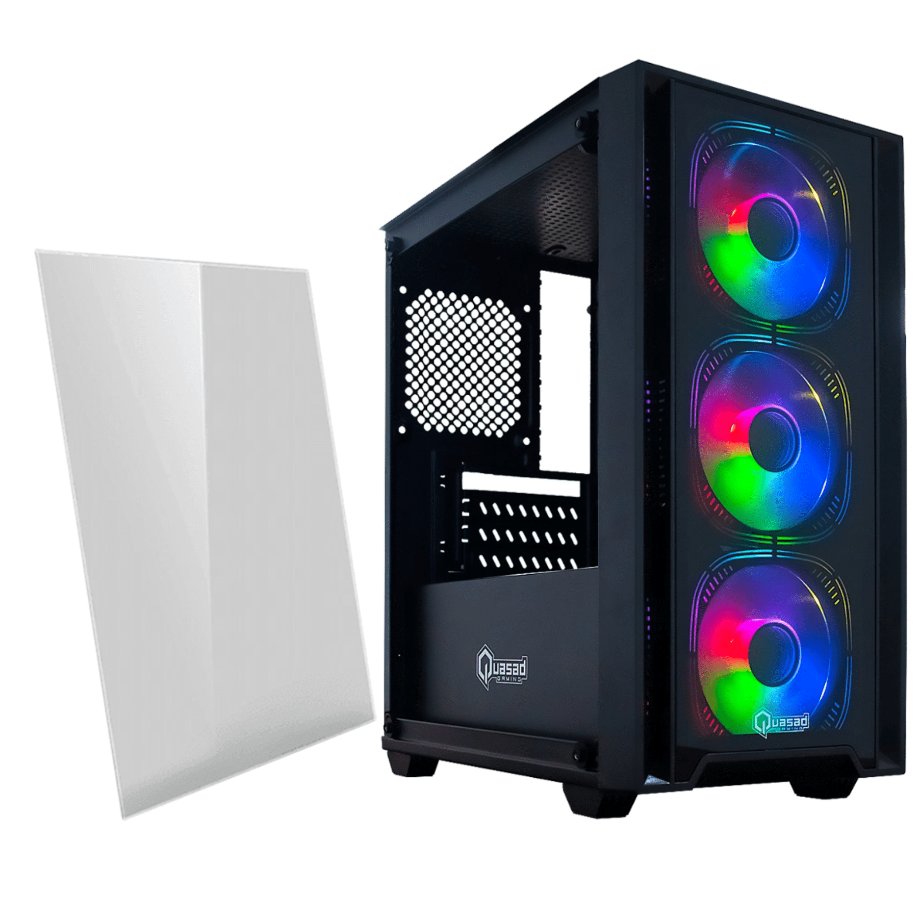 Case Quasad Micro-atx Full-size Gaming 0.5mm Glass Side-glass 3usb Hd ...