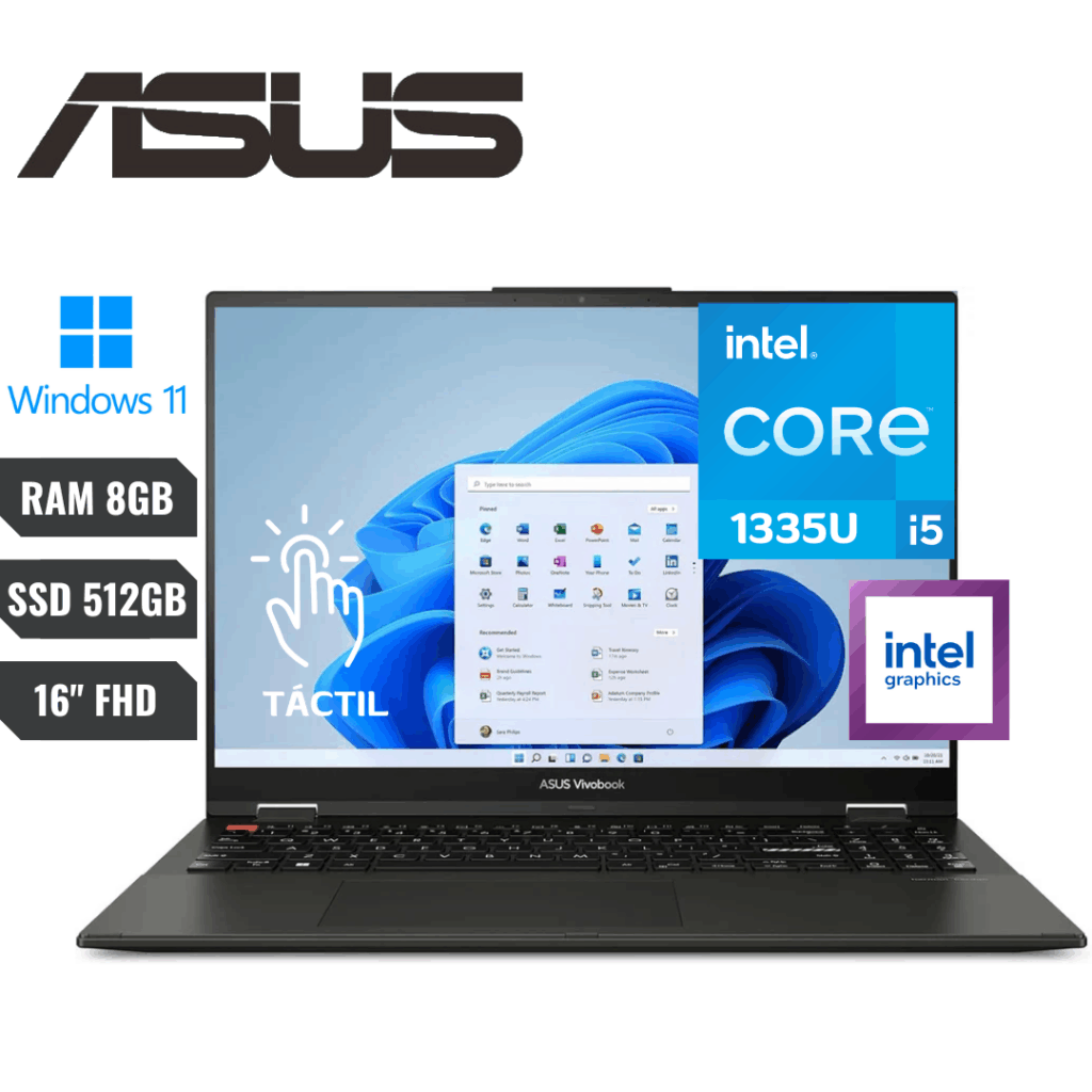 Laptop Asus Vivobook S16 Flip Intel Core I5 1335u (13va) 512gb Ssd Ram ...